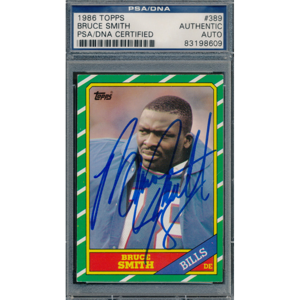 Bruce Smith Signed 1986 Topps #389 RC (PSA Encapsulated) | Pristine Auction