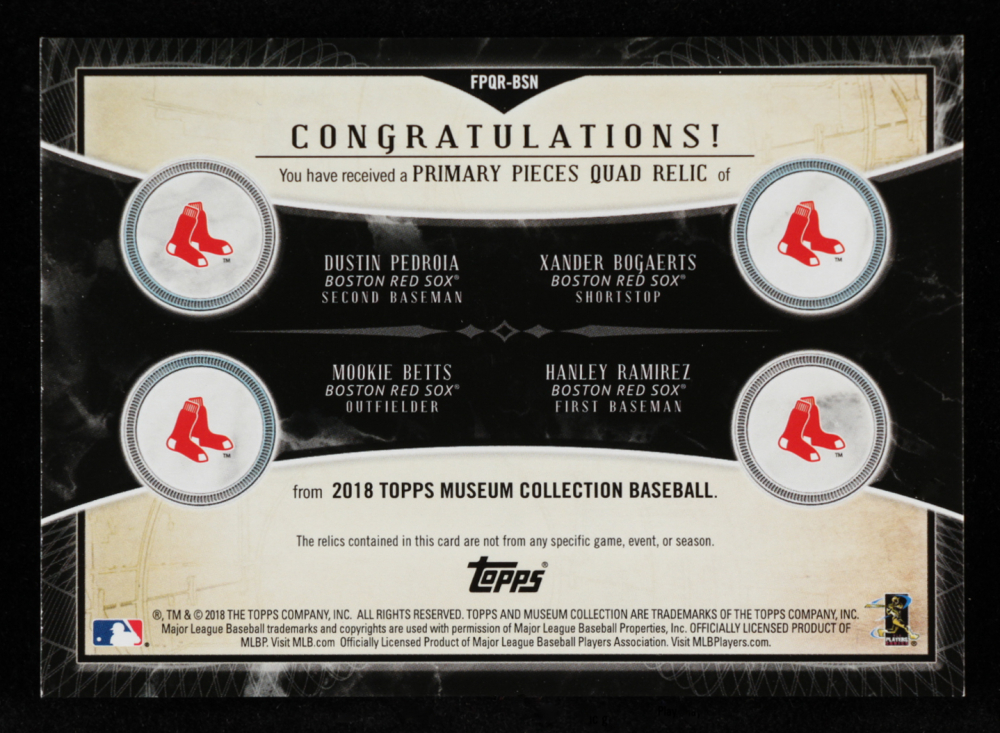 2018 Topps Museum Collection Primary Pieces Four Player Quad Relics # ...