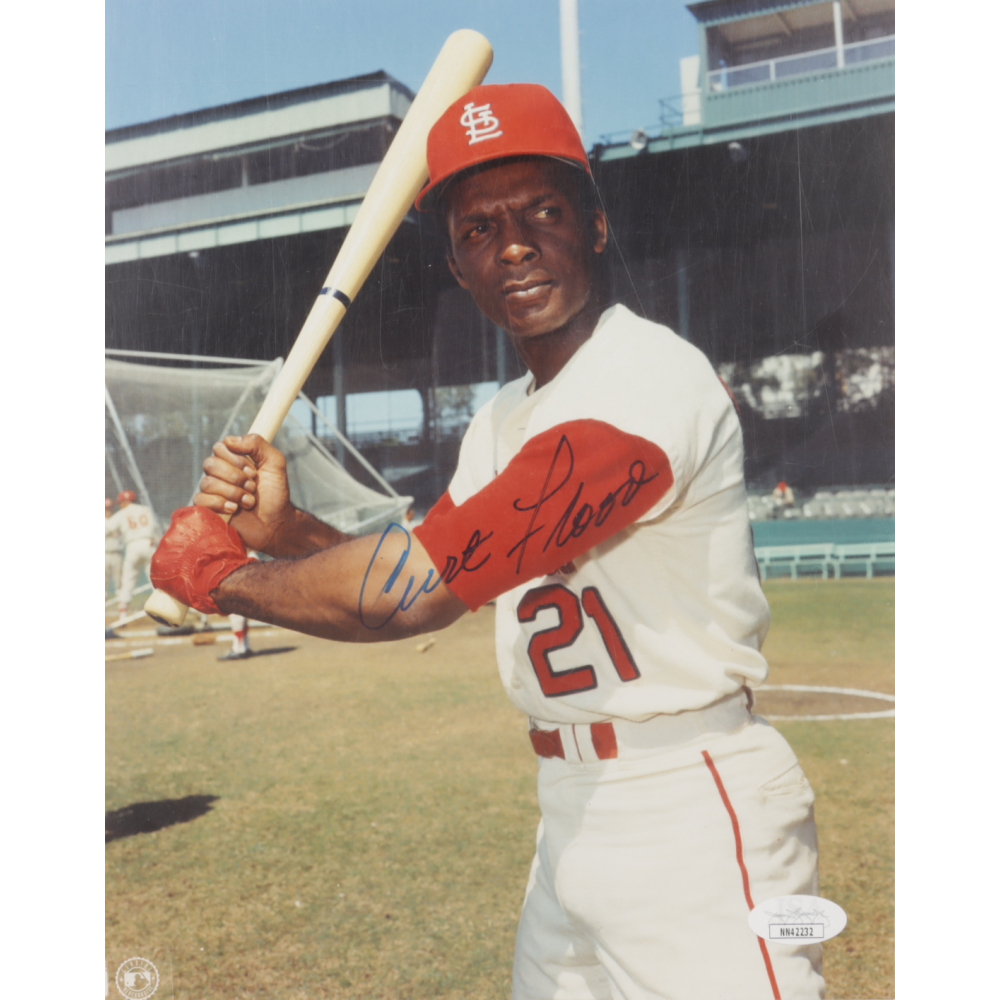 Curt Flood Signed Cardinals 8x10 Photo (JSA COA) | Pristine Auction