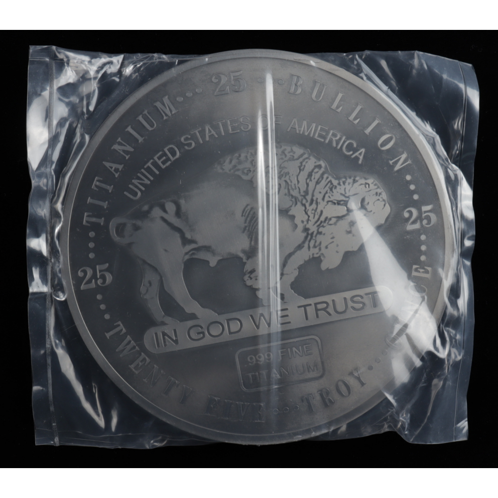 25 Troy Ounce .999 Fine Titanium Oversized Buffalo Bullion Round ...