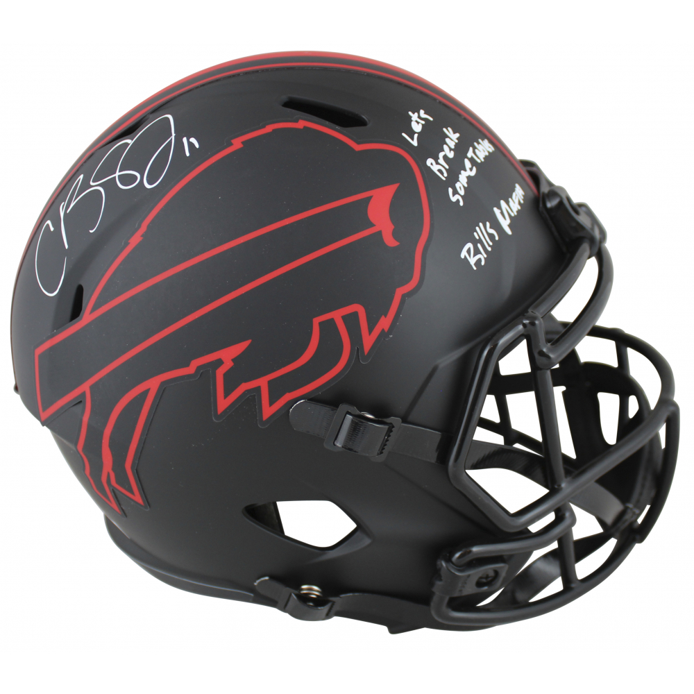 Cole Beasley Signed Bills Full-Size Eclipse Alternate Speed Helmet ...