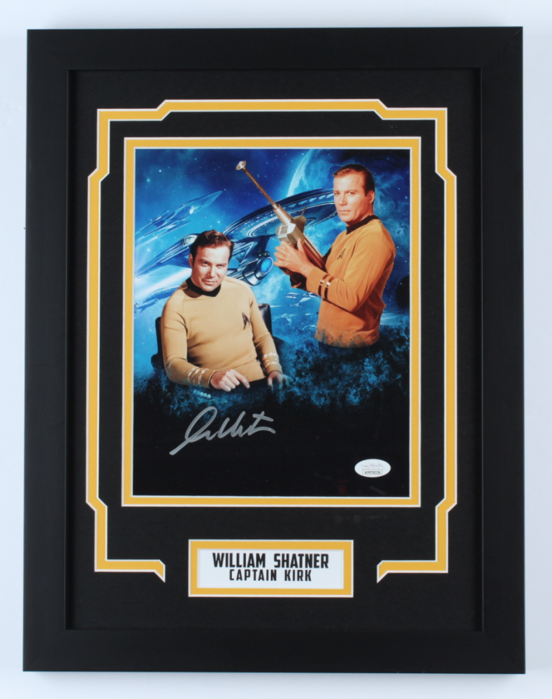 William Shatner Signed "Star Trek" 14x18 Custom Framed Photo Display ...