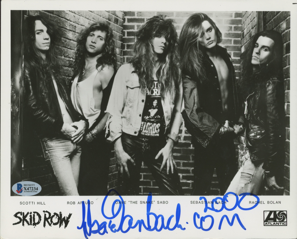 Sebastian Bach Signed "Skid Row" 8x10 Photo Inscribed ".com" & "2000 ...