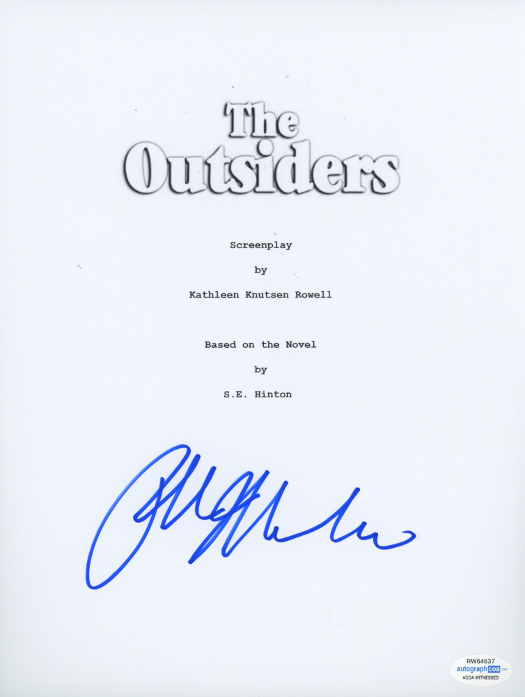 Ralph Macchio Signed "The Outsiders" Movie Script Cover (AutographCOA ...