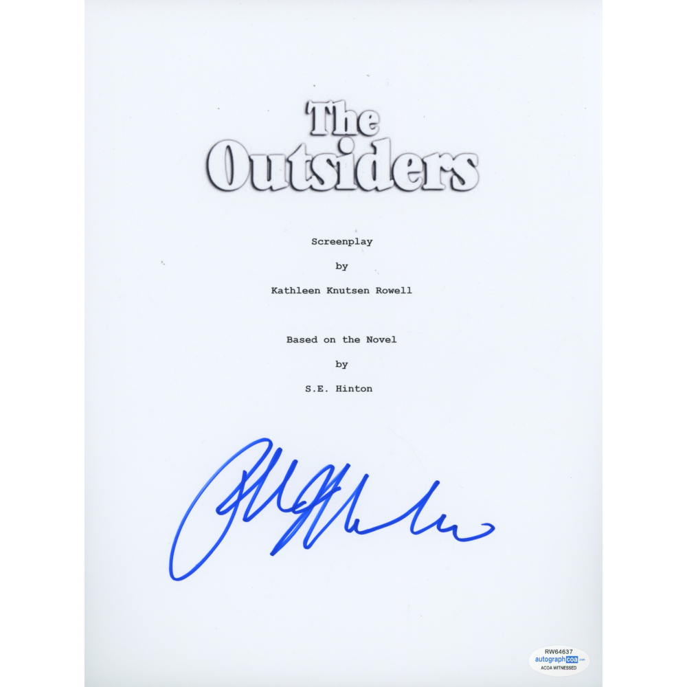 Ralph Macchio Signed "The Outsiders" Movie Script Cover (AutographCOA ...