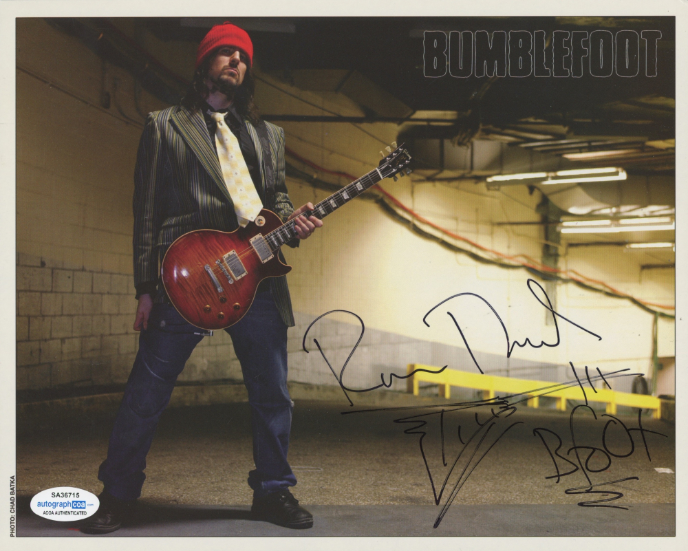 Ron "Bumblefoot" Thal Signed 8x10 Photo Inscribed "Bfoot" (AutographCOA ...