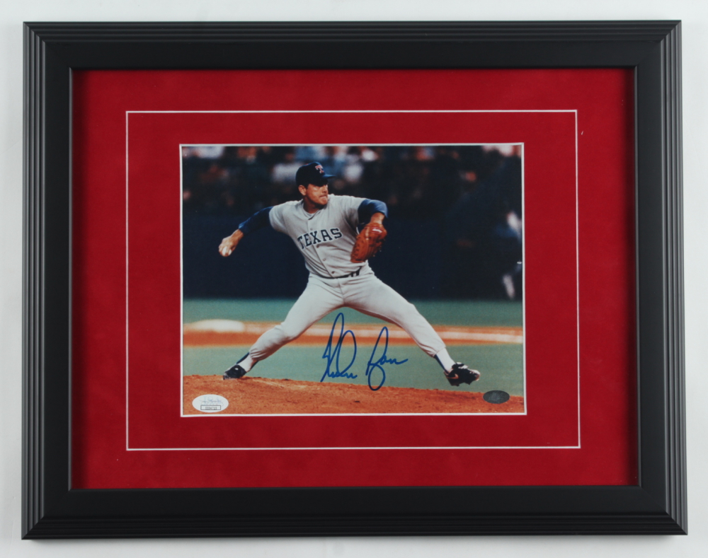 Nolan Ryan Signed Rangers 14x18 Custom Framed Photo Display (Ryan ...