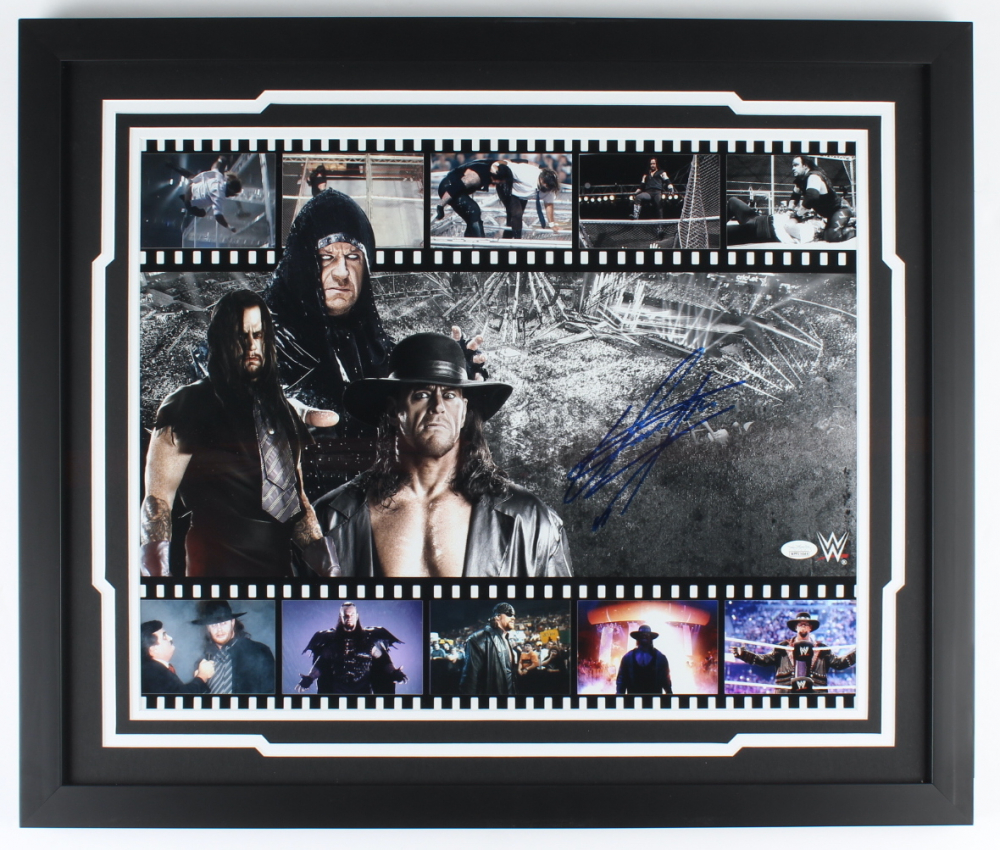 The Undertaker Signed WWE 22x26 Custom Framed Photo Display (JSA COA ...