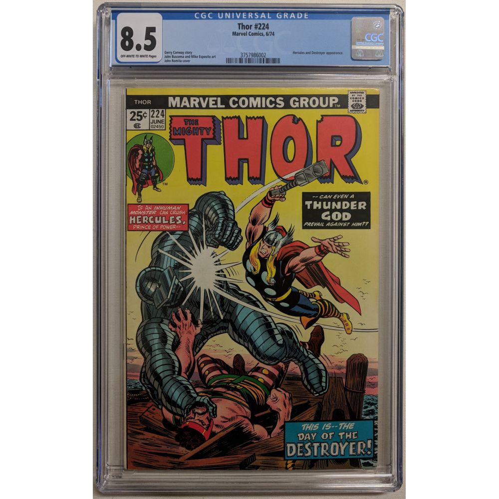 1974 "The Mighty Thor" Issue #224 Marvel Comic Book (CGC 8.5 ...