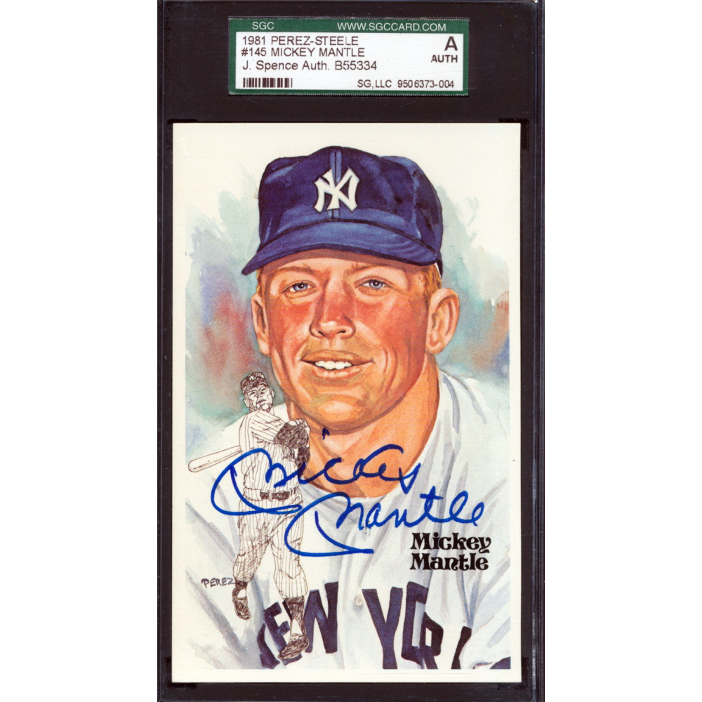 Mickey Mantle Signed 1980-02 Perez-Steele Hall of Fame Postcards #145 ...