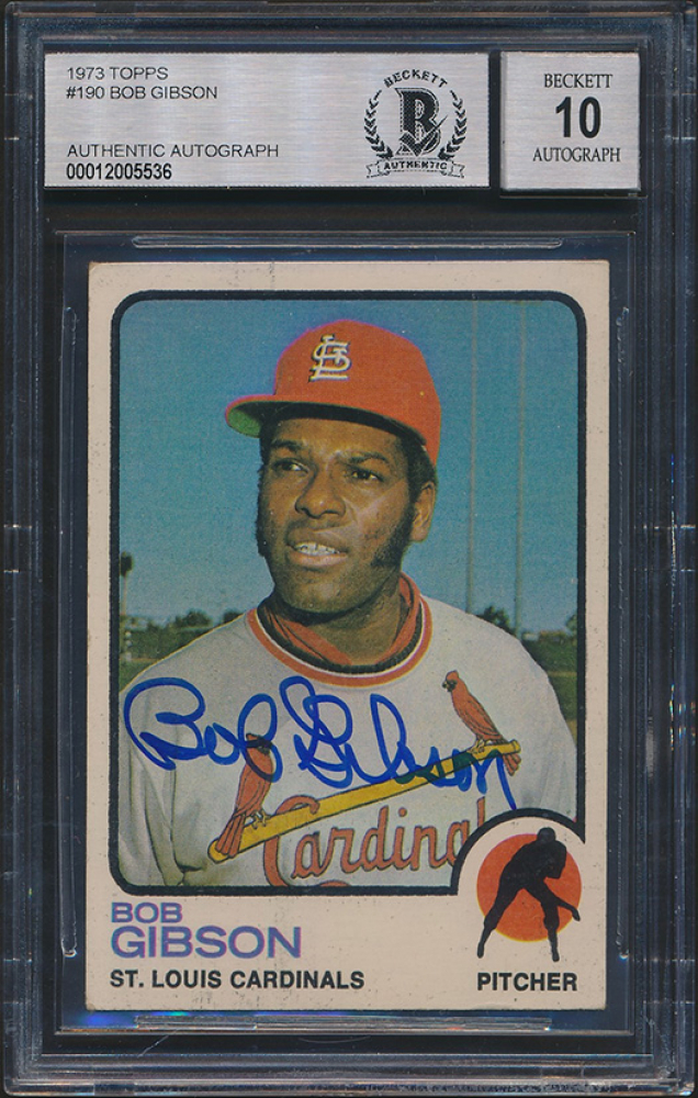 Bob Gibson Signed 1973 Topps #190 (BGS Encapsulated) | Pristine Auction