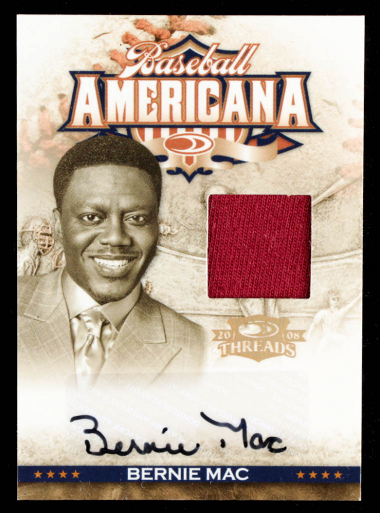 Bernie Mac 2008 Donruss Threads Baseball Americana Signatures Materials ...