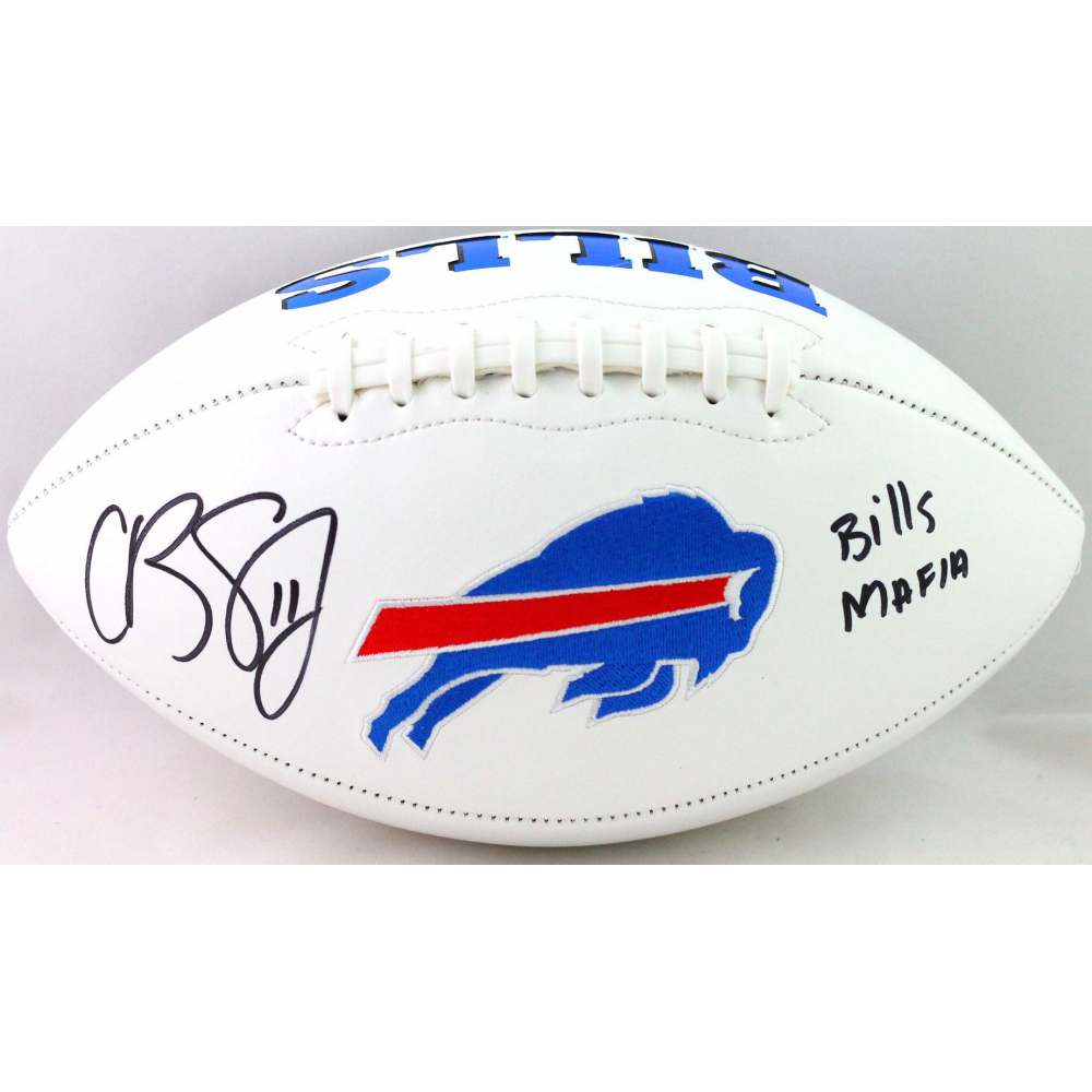 Cole Beasley Signed Bills Logo Football Inscribed "Bills Mafia ...