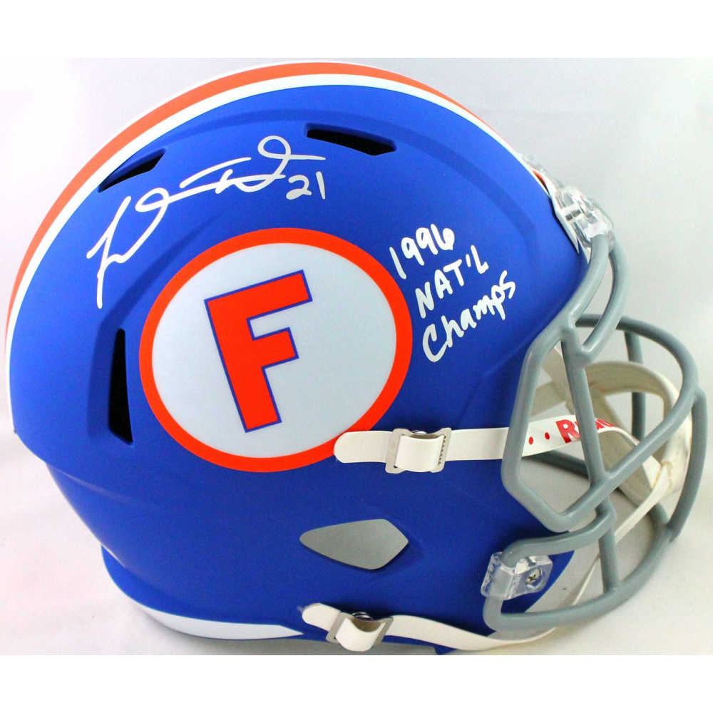 Fred Taylor Signed Florida Gators Full-Size Matte Blue Throwback Speed ...