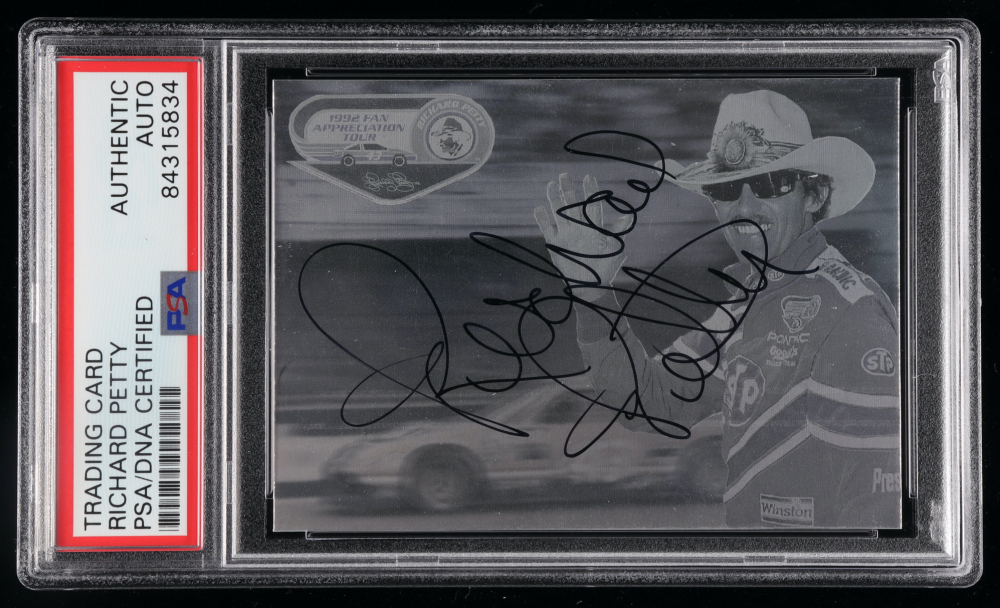 Richard Petty Signed 1992 Fan Appreciation Tour Card (PSA Encapsulated ...