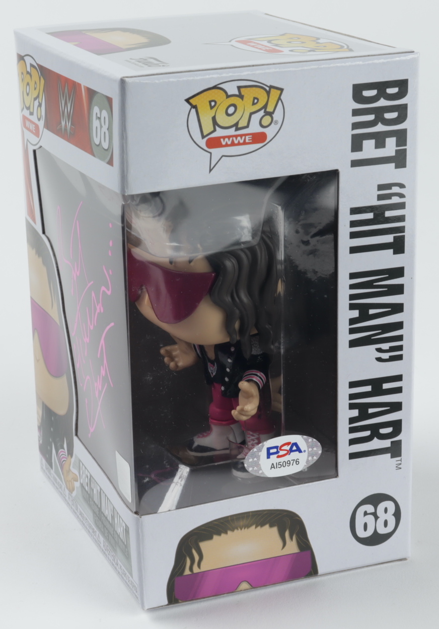 Bret "Hit Man" Hart Signed "WWE" Bret "Hit Man" Hart #68 Funko Pop ...