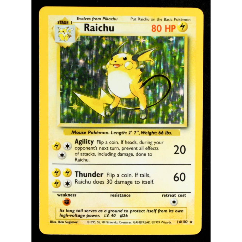 Raichu 1999 Pokemon Base Unlimited #14 Holo | Pristine Auction