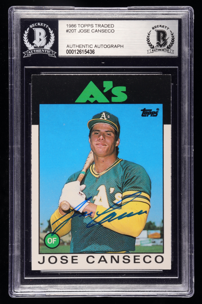 Jose Canseco Signed 1986 Topps Traded #20T XRC (BGS Encapsulated ...