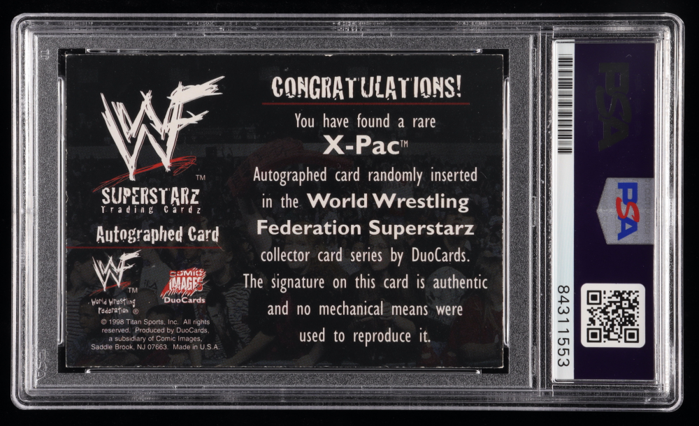 X-Pac Signed 1998 WWF Trading Card (PSA Encapsulated) | Pristine Auction