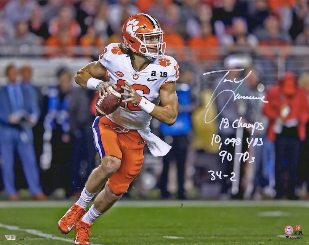 Trevor Lawrence Signed Clemson Tigers 16x20 Photo with Multiple ...