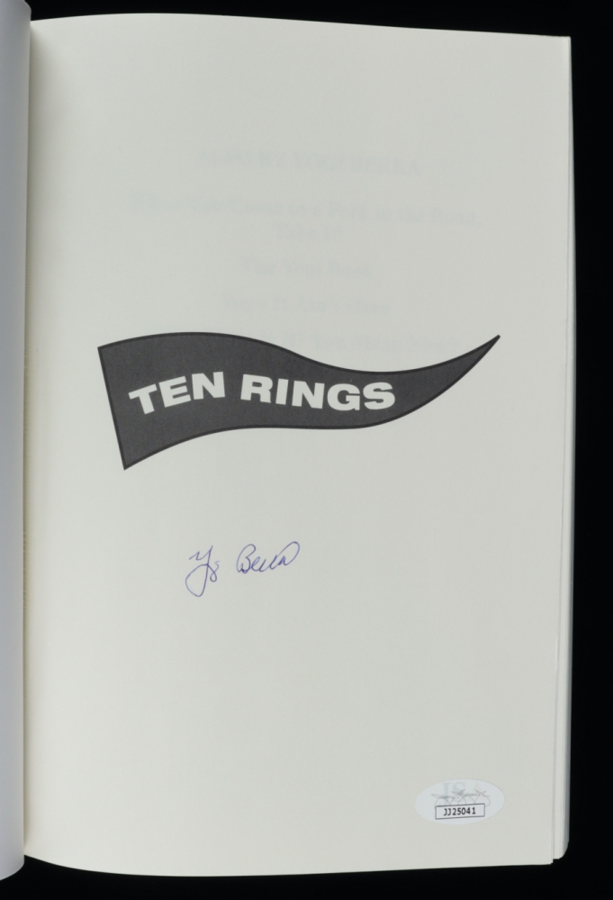 Yogi Berra Signed "Ten Rings: My Championship Season" Softcover Book ...