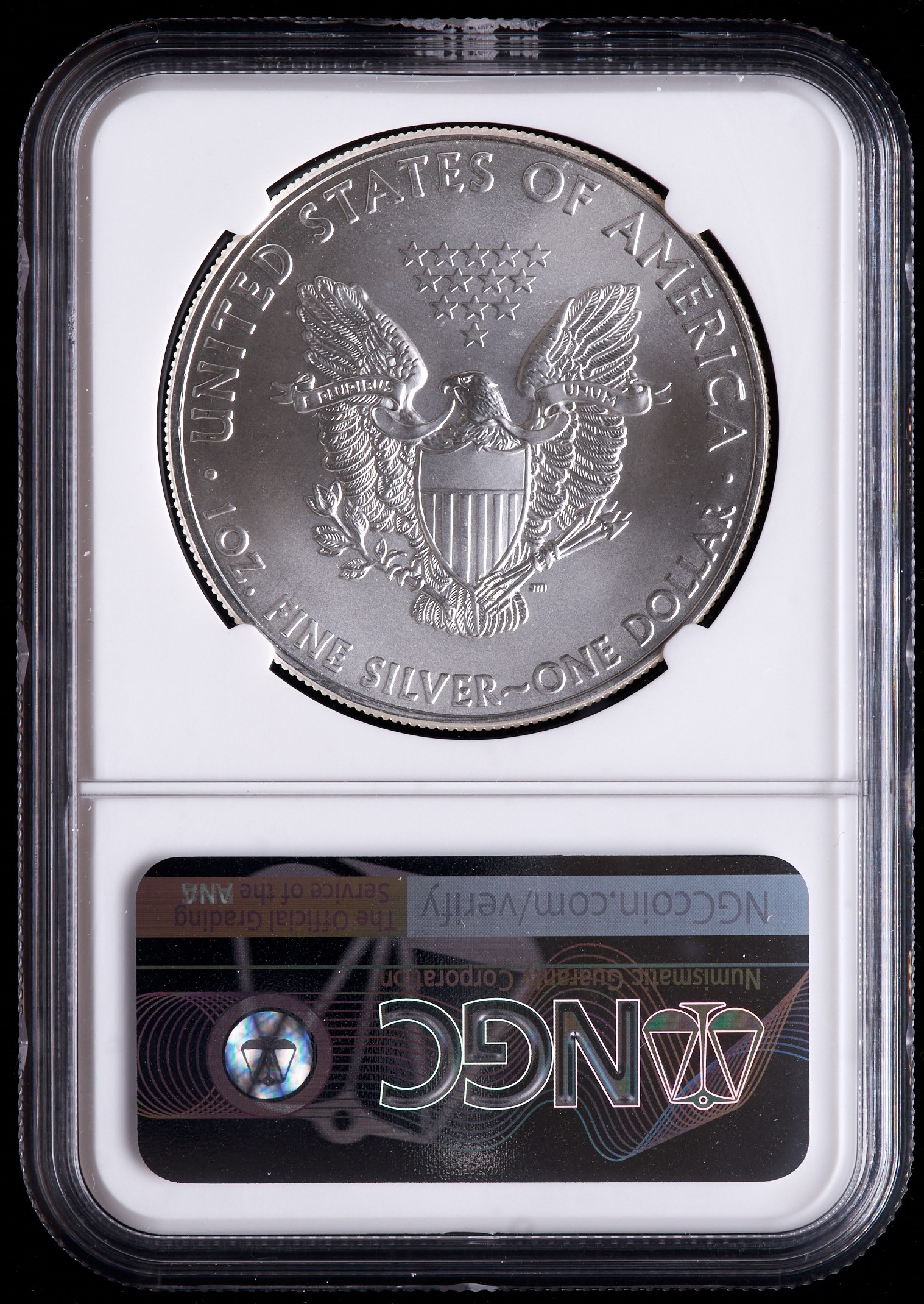 Mint Error - 2015 American Silver Eagle $1 One Dollar Coin - Obverse Struck Thru (NGC MS69 ...