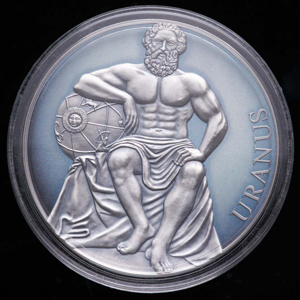 2020 Cameroon 3 oz Silver Uranus, Planets and Gods 3,000 Francs Coin ...