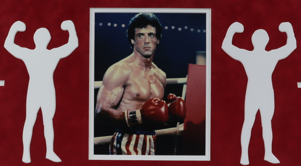 Sylvester Stallone Signed 34x42 Custom Framed Boxing Trunks Display ...