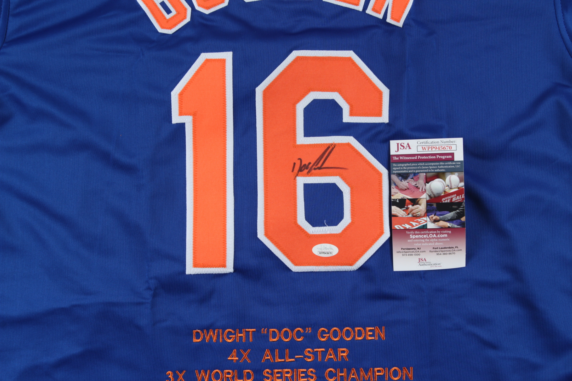 Dwight "Doc" Gooden Signed Career Highlight Stat Jersey (JSA COA ...
