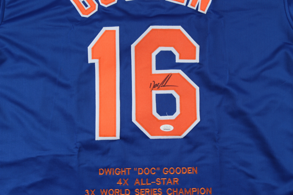 Dwight "Doc" Gooden Signed Career Highlight Stat Jersey (JSA COA ...