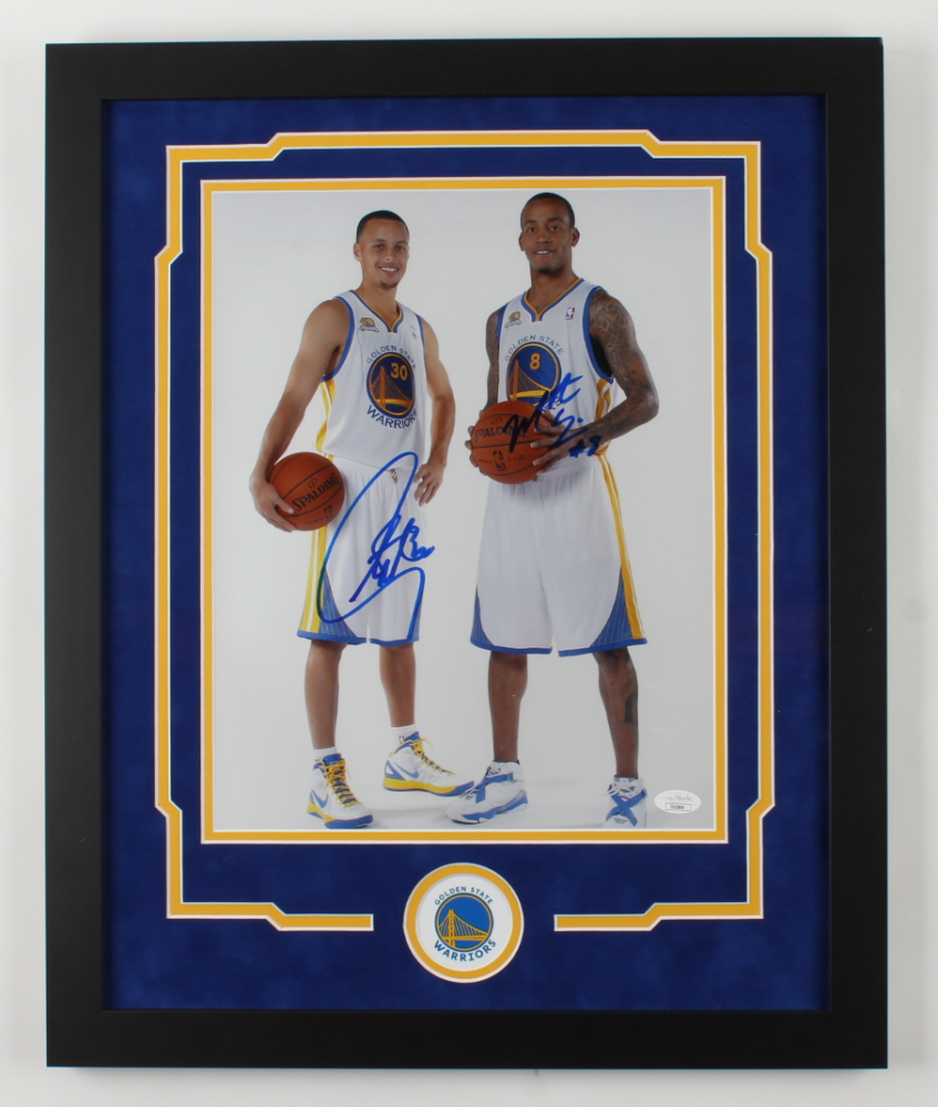 Stephen Curry & Monta Ellis Signed Warriors 18x22 Custom Framed Photo ...