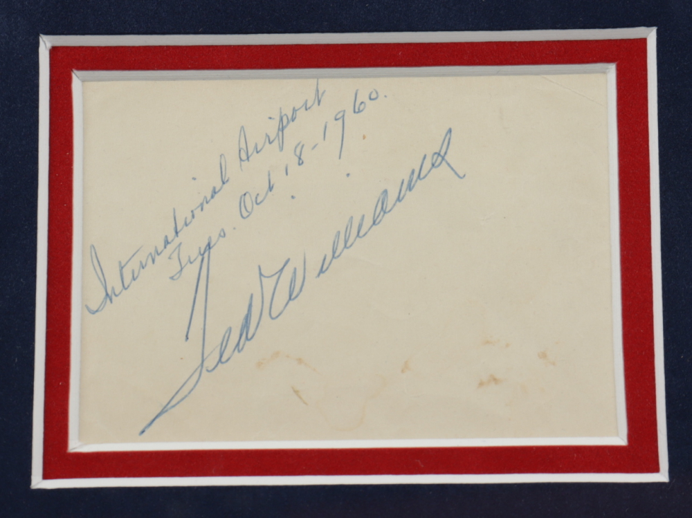 Ted Williams Signed Red Sox 17x20 Custom Framed Cut Display Inscribed ...