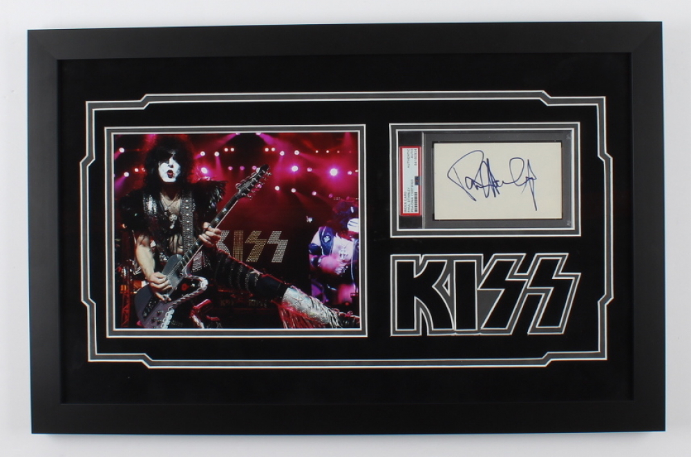 Paul Stanley Signed 16x25 Custom Framed Cut Display (PSA Encapsulated ...