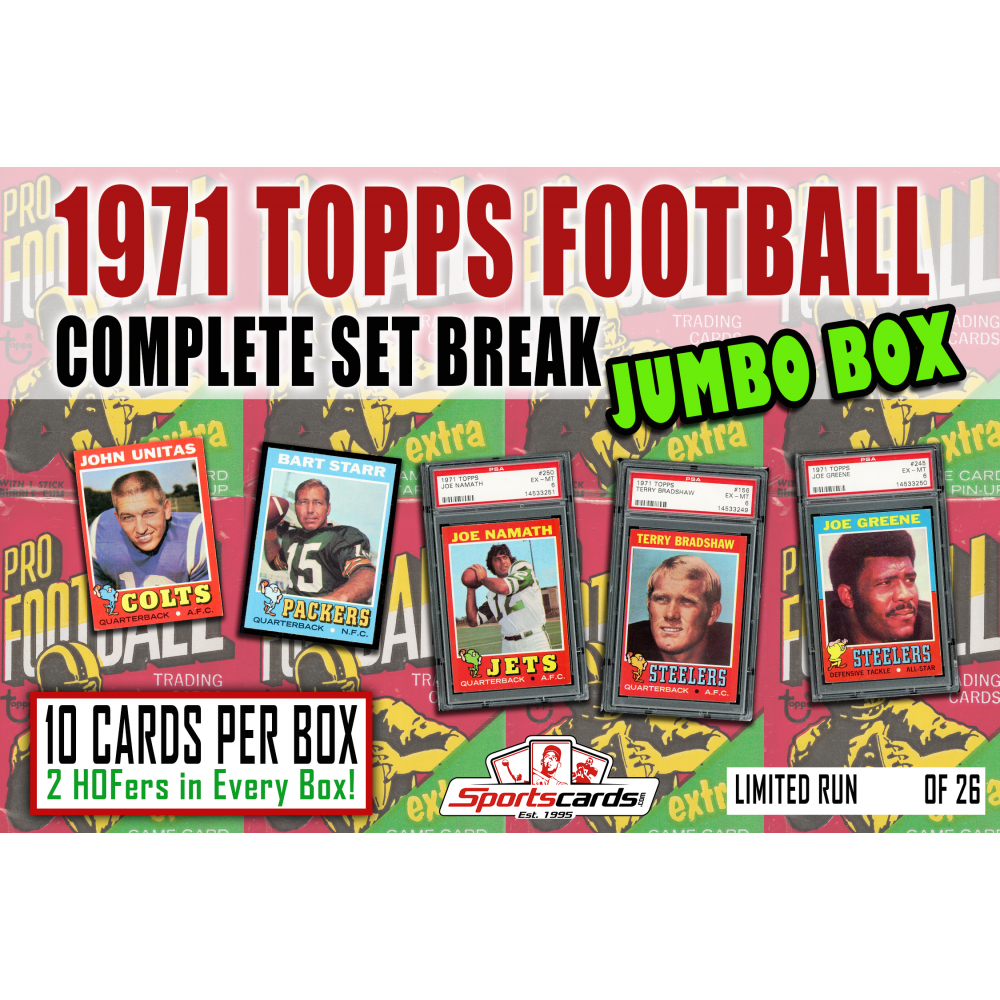 “1971 TOPPS FOOTBALL COMPLETE SET BREAK” MYSTERY BOX– 10 CARDS PER BOX ...