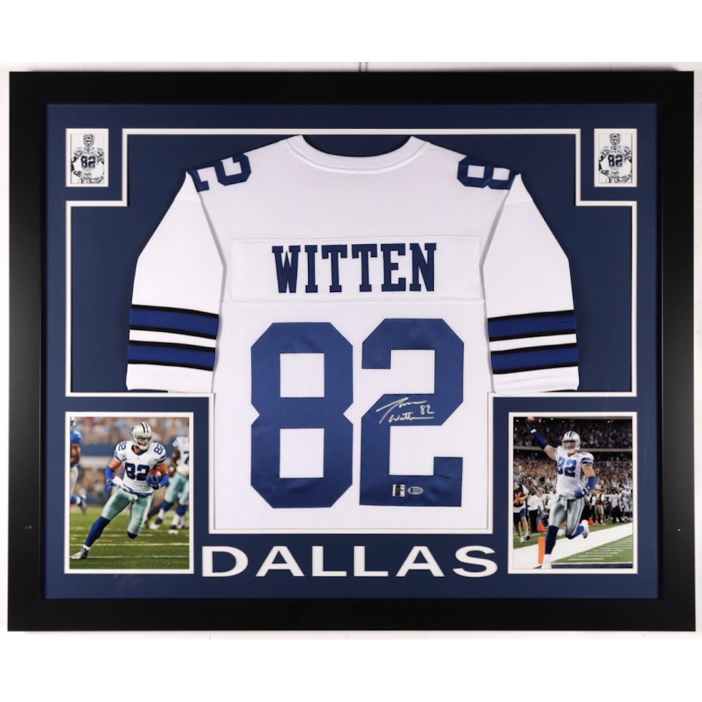 Jason Witten Signed 35x43 Custom Framed Jersey (Beckett COA & Witten ...