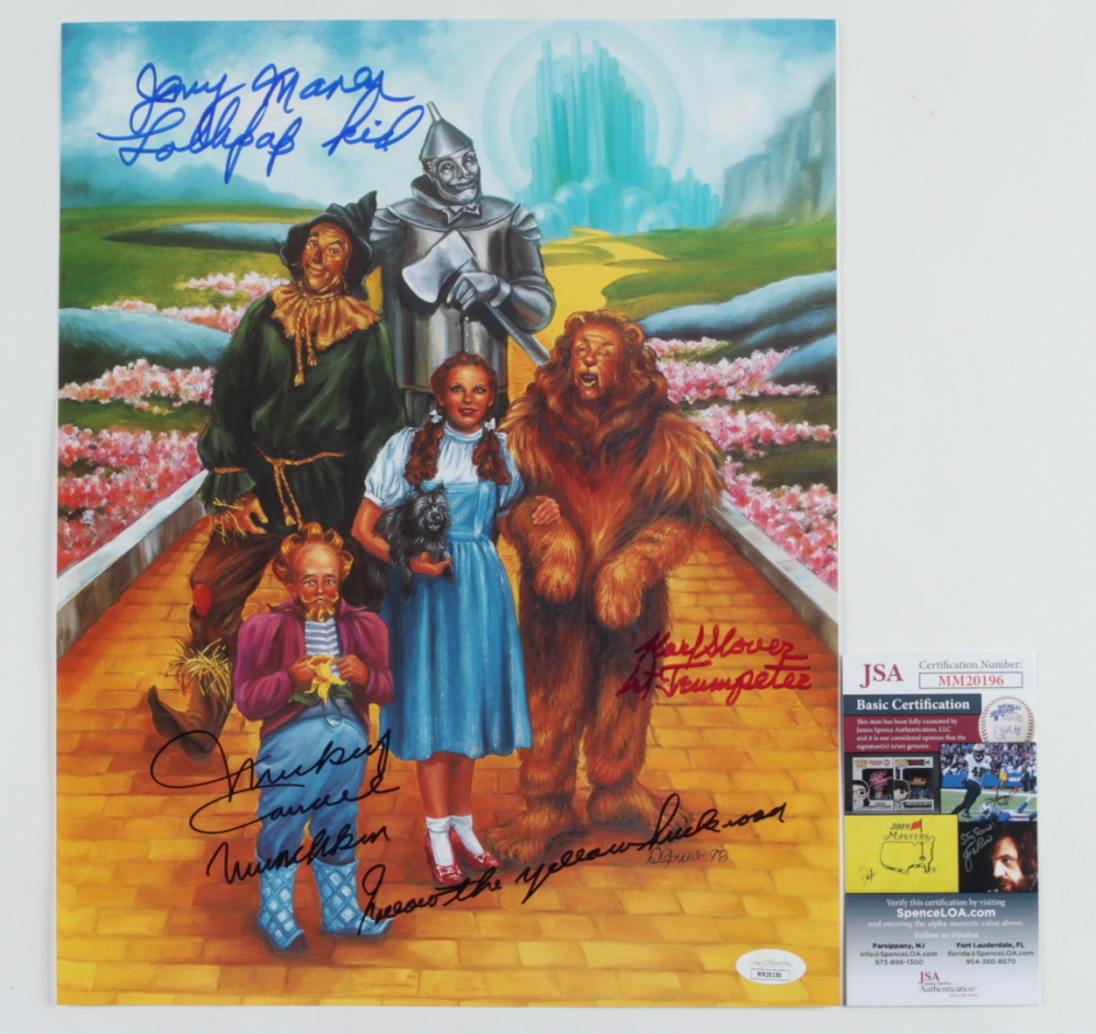 Mickey Carroll, Jerry Maren, & Karl Slover Signed "The Wizard of Oz ...