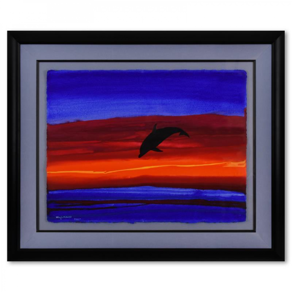 Wyland Signed "Destin Skies" 42x35 Custom Framed Original Watercolor ...