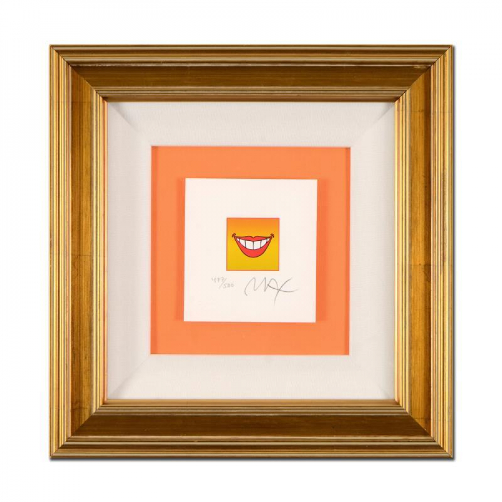 Peter Max Signed "Smile" LE 13x14 Custom Framed Lithograph #477/500 (PA ...