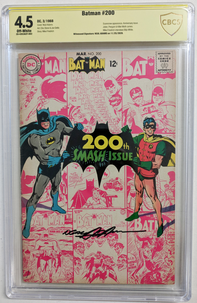 Neal Adams signed 1968 "Batman" Issue #200 DC Comic Book (CBCS ...