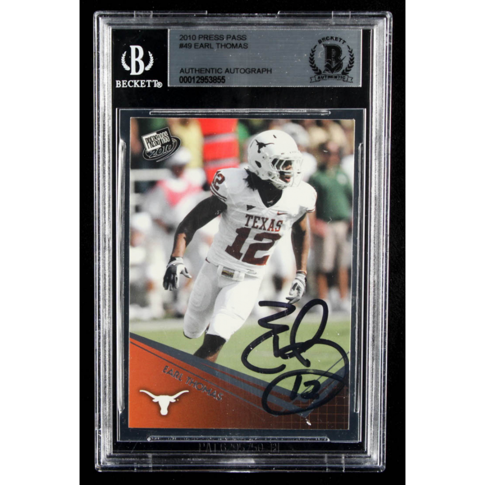 Earl Thomas Signed 2010 Press Pass #49 (BGS Encapsulated) | Pristine ...