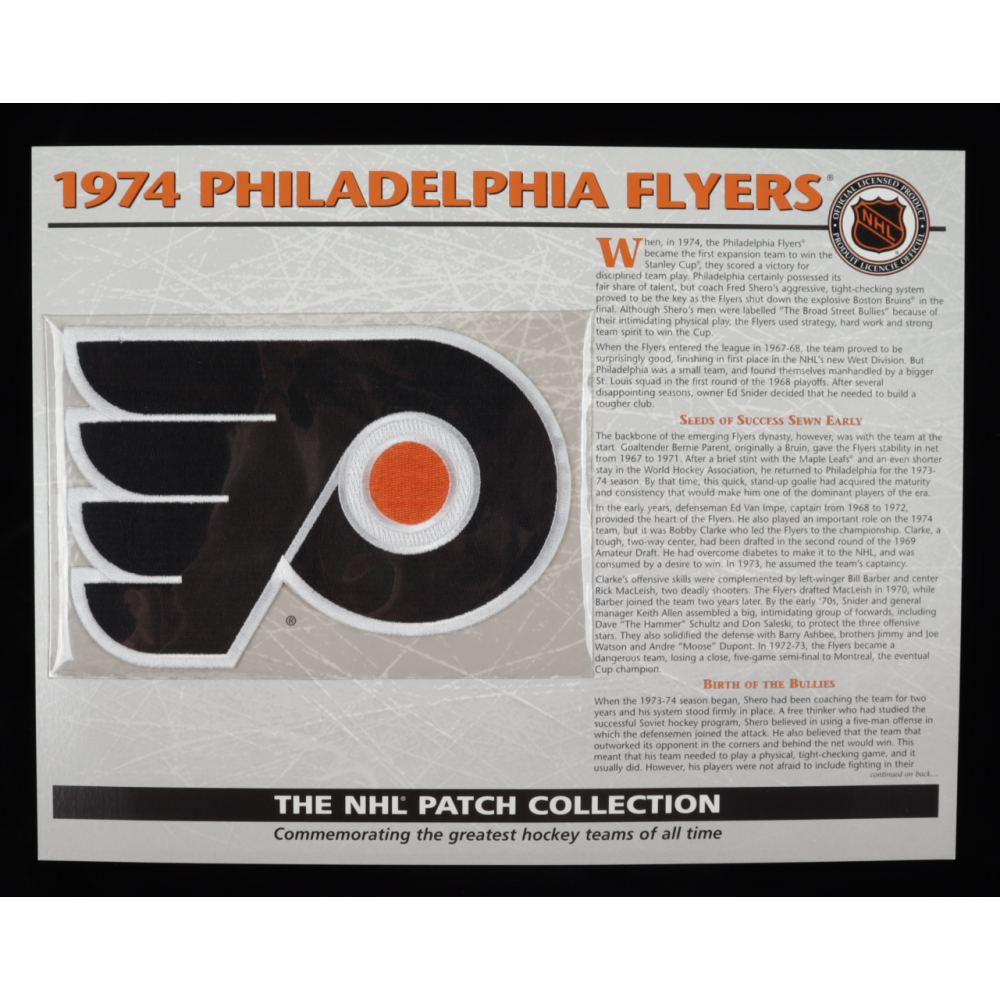 1974 Flyers "The NHL Patch Collections" Statistics Commemorative 10x14 ...