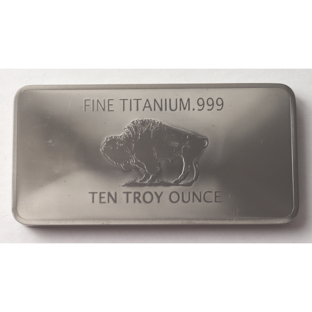 10 Troy Ounce .999 Fine Titanium Bullion Bar | Pristine Auction