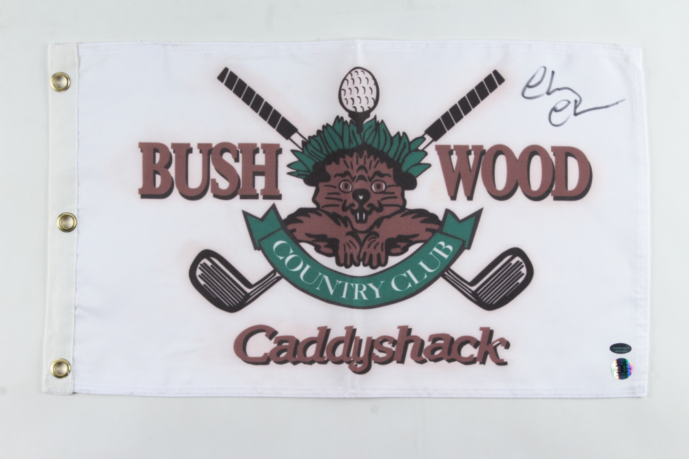 Chevy Chase Signed "Caddyshack" Bushwood Country Club Golf Pin Flag ...