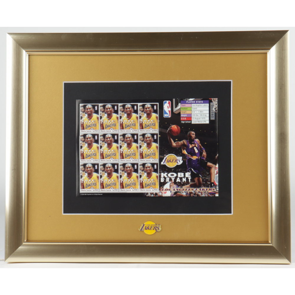 Kobe Bryant 13x16 Custom Framed Full Uncut Postage Stamp Sheet Display ...