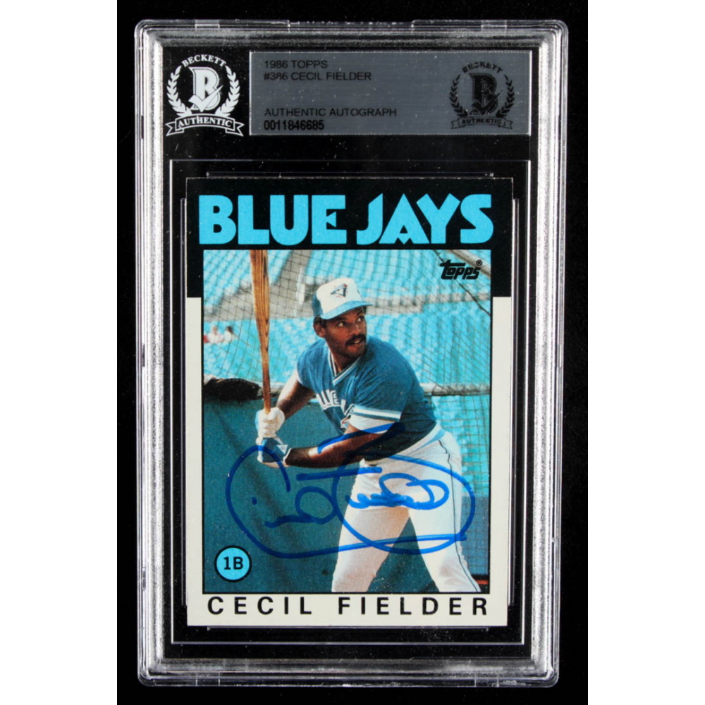 Cecil Fielder Signed 1986 Topps #386 RC (BGS Encapsulated) | Pristine ...