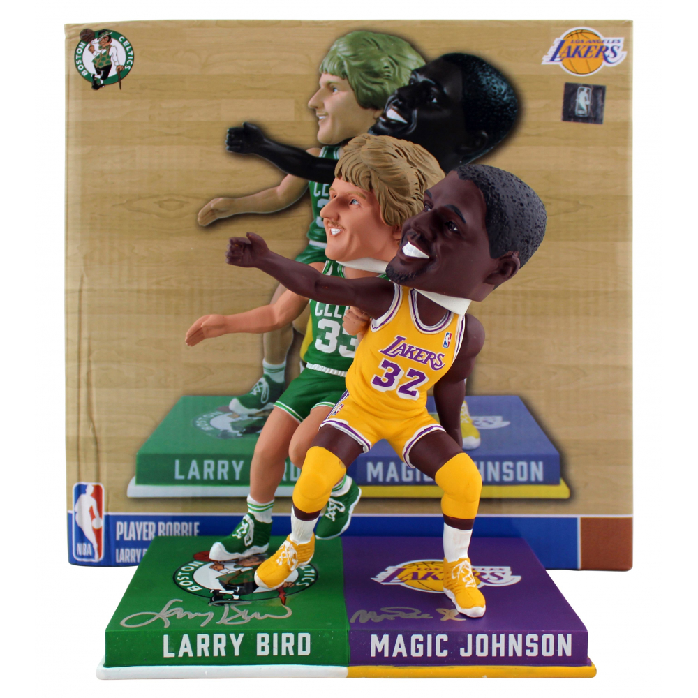 Magic Johnson & Larry Bird Signed LE Bobblehead (Beckett) | Pristine ...