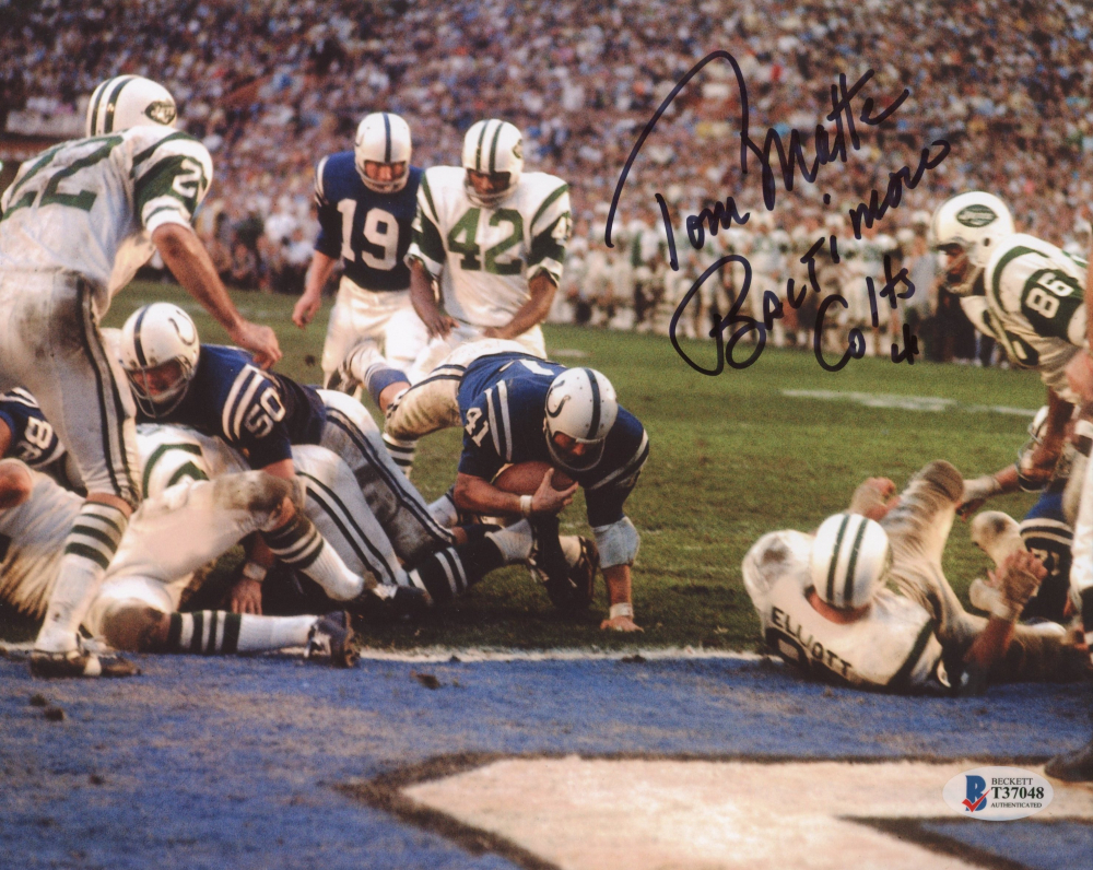 Tom Matte Signed Colts 8x10 Photo Inscribed "Baltimore Colts" (Beckett ...
