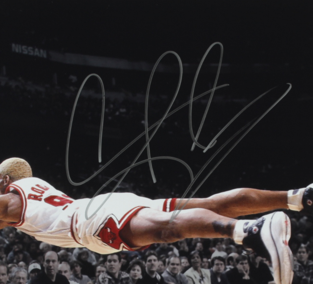 Dennis Rodman Signed Bulls 16x20 Photo (Beckett COA) | Pristine Auction
