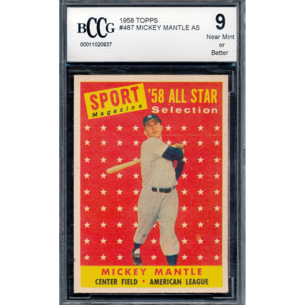 Mickey Mantle 1958 Topps #487 All-Star (BCCG 9) | Pristine Auction