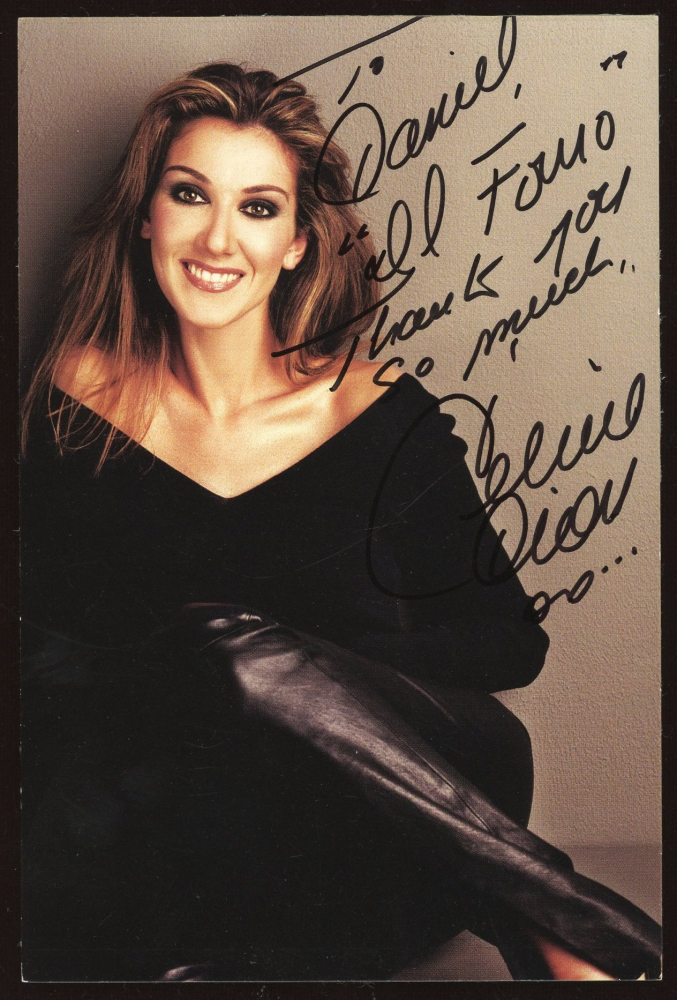 Celine Dion Signed 4x6 Postcard with Inscription (REAL LOA) | Pristine ...